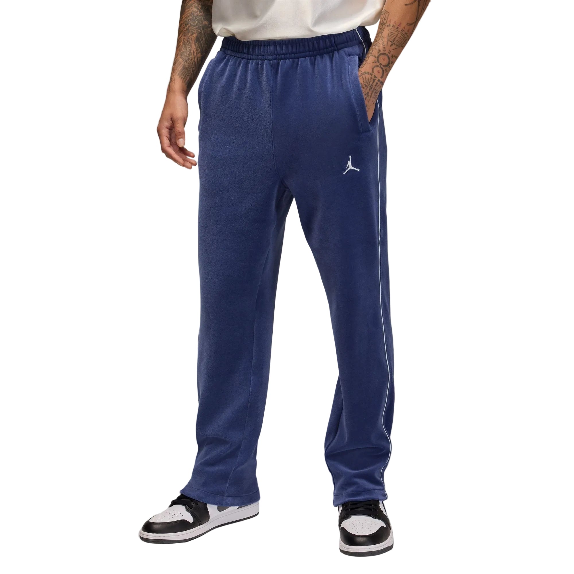 JORDAN BROOKLYN VELOUR TRACK PANT HV1872-492 BLUE VOID/PURE PLATINUM ...